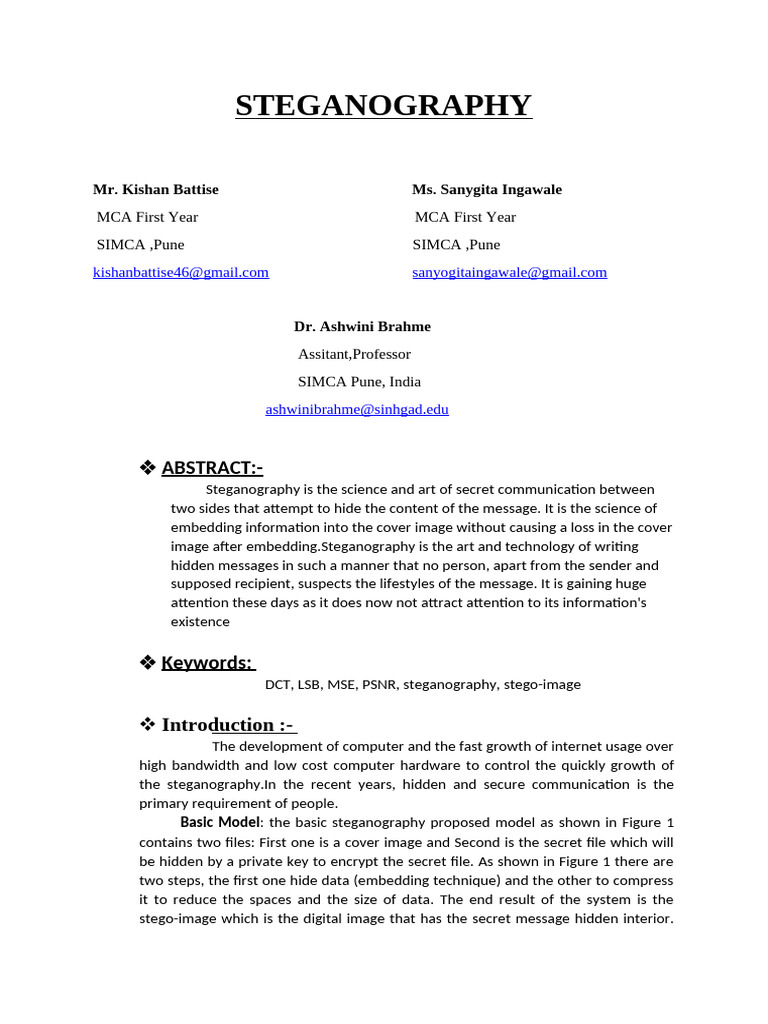 STEGANOGRAPHY new | PDF | Telecommunications | Computer Science