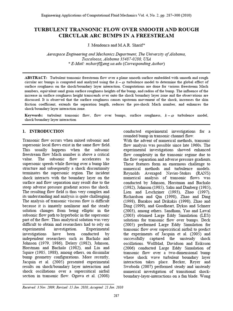 Turbulent Transonic Flow Over Smooth And | PDF | Fluid Dynamics | Shock ...