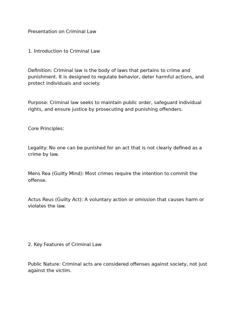 Criminal Law Presentation | PDF | Crimes | Crime & Violence