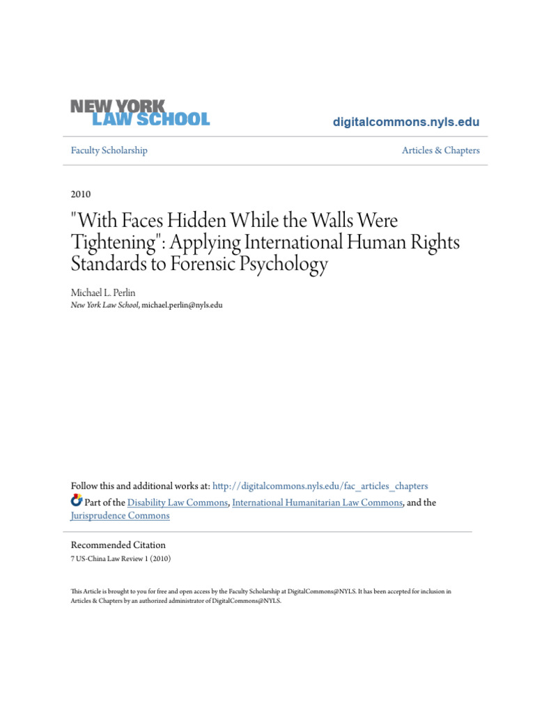"With Faces Hidden While The Walls Were Tightening": Applying ...