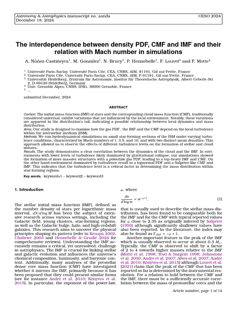 The_interdependence_between_density_PDF_CMF_and_IM | PDF | Power Law | Astronomy