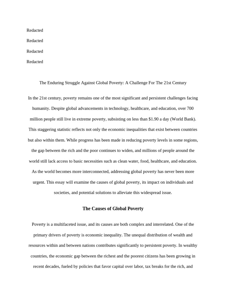 The Enduring Struggle Against Global Poverty_ a Challenge for the 21st ...