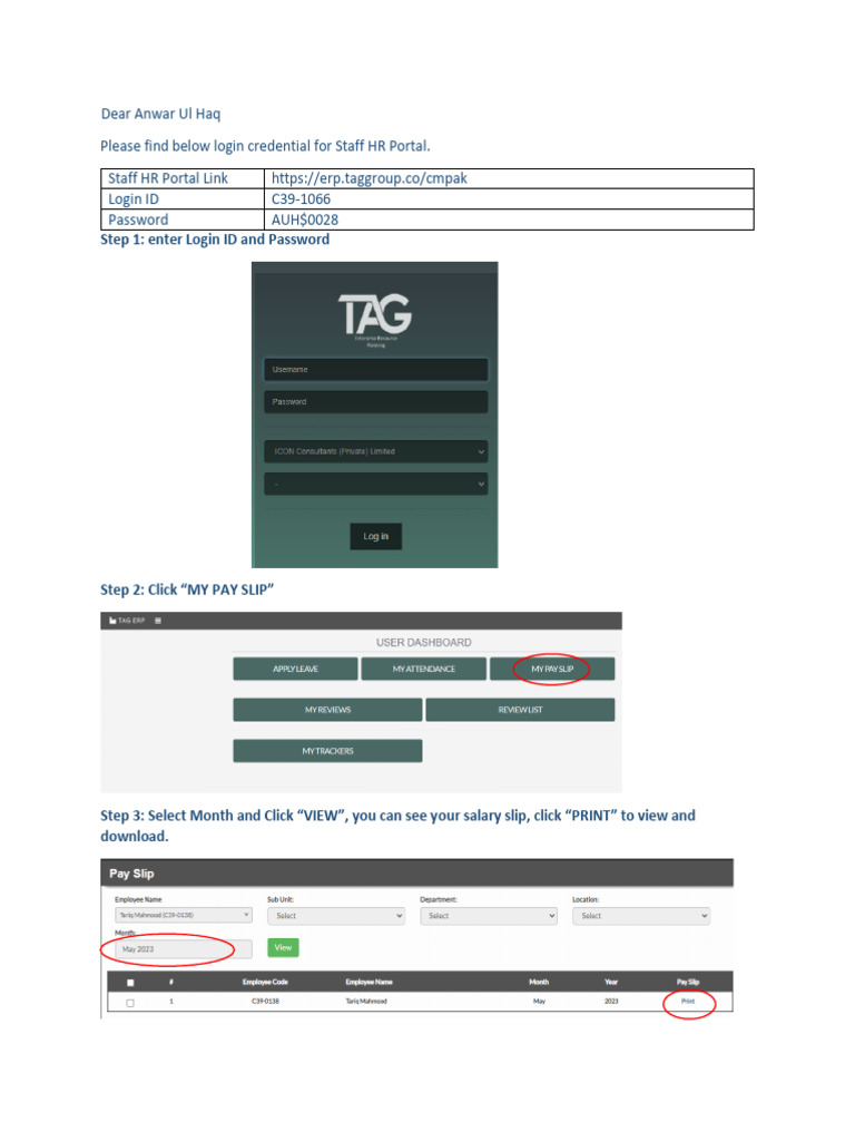 Staff HR Portal Login Instructions | PDF