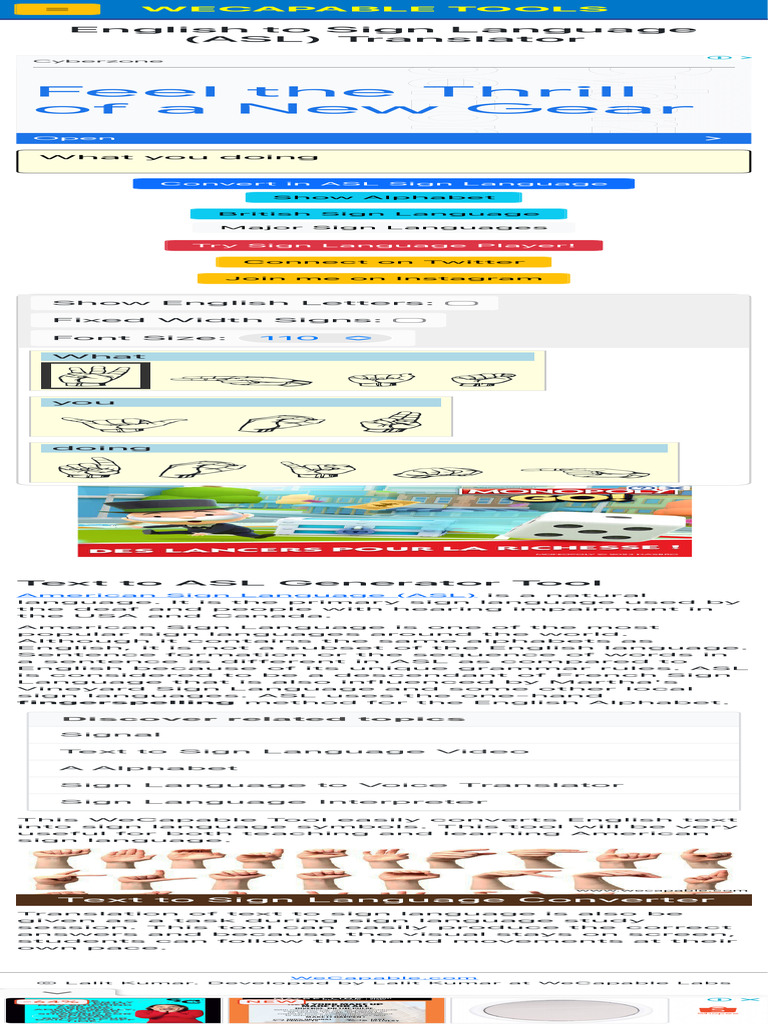 English to Sign Language (ASL) Translator | PDF