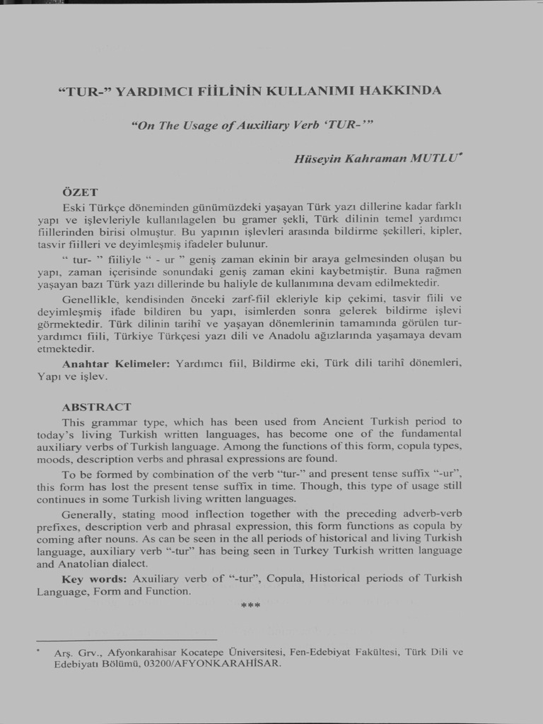 Tur - Fiili | PDF