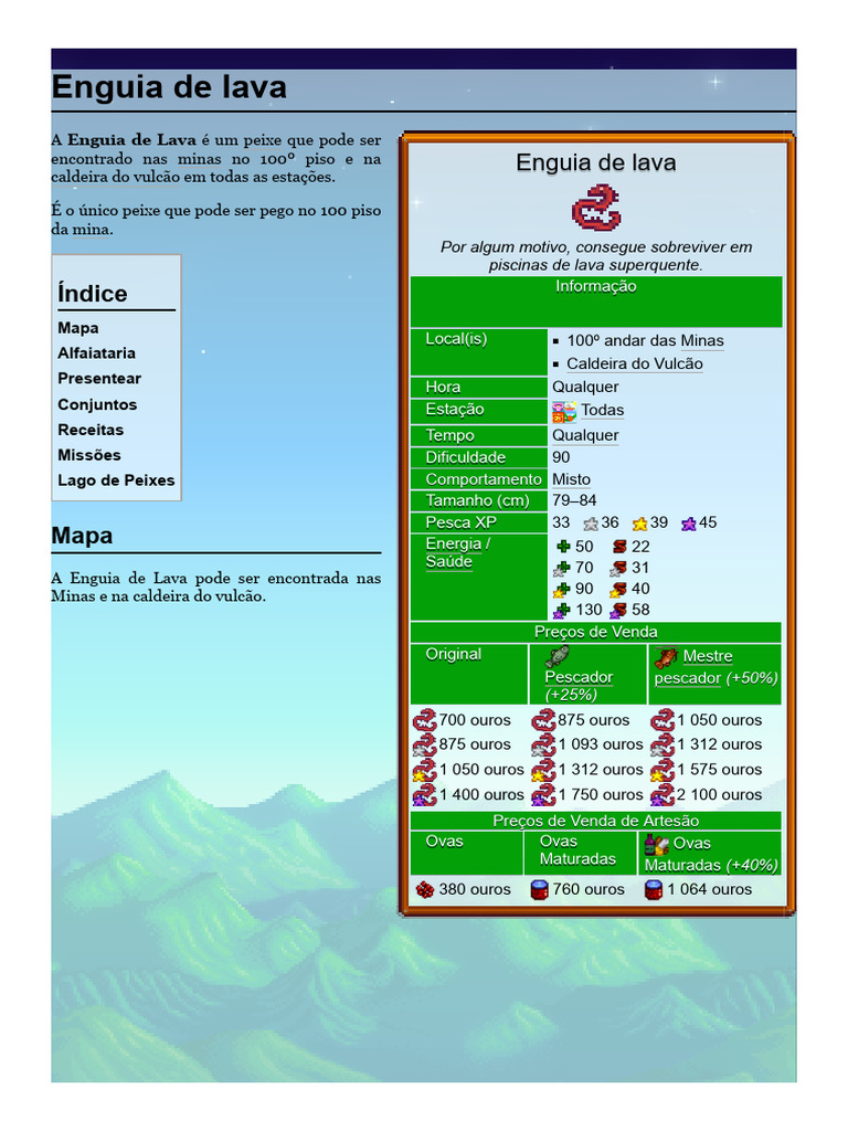 Enguia de Lava: Guia Completo de Pesca | PDF | Peixes e seres humanos | Peixes