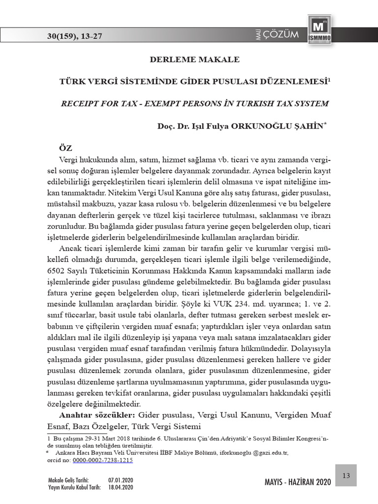 Receipt For Tax - Exempt Persons İn Turkish Tax System | PDF