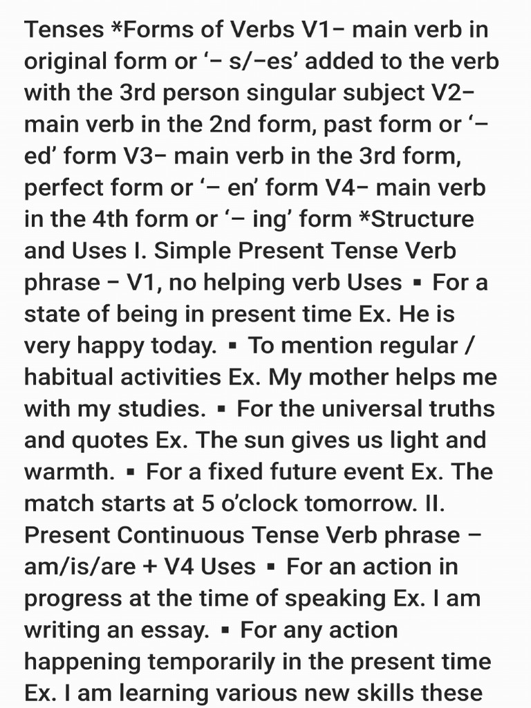 Tenses - 250118 - 223914 | PDF