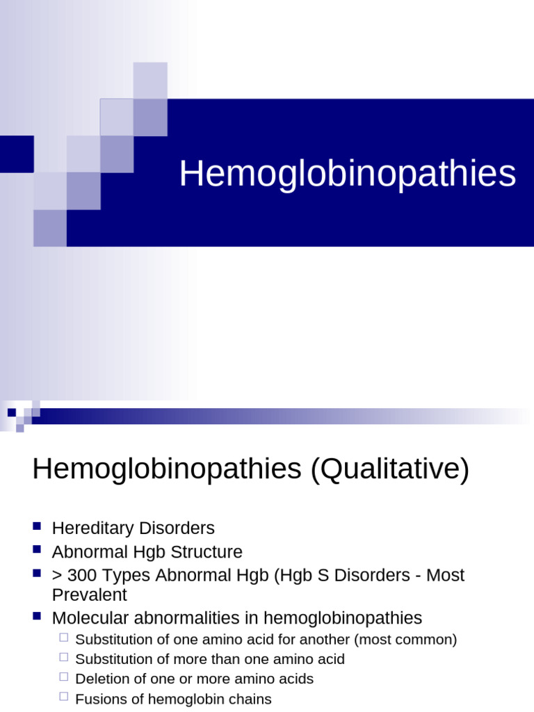 Hemoglobinopathies Overview | PDF | Hemoglobin | Blood