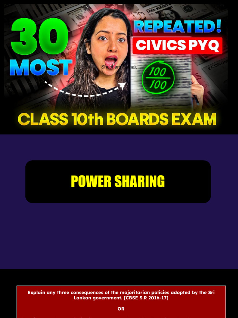 Class 10 Civics Most Repeated PYQs - Watermark | PDF | Democracy ...