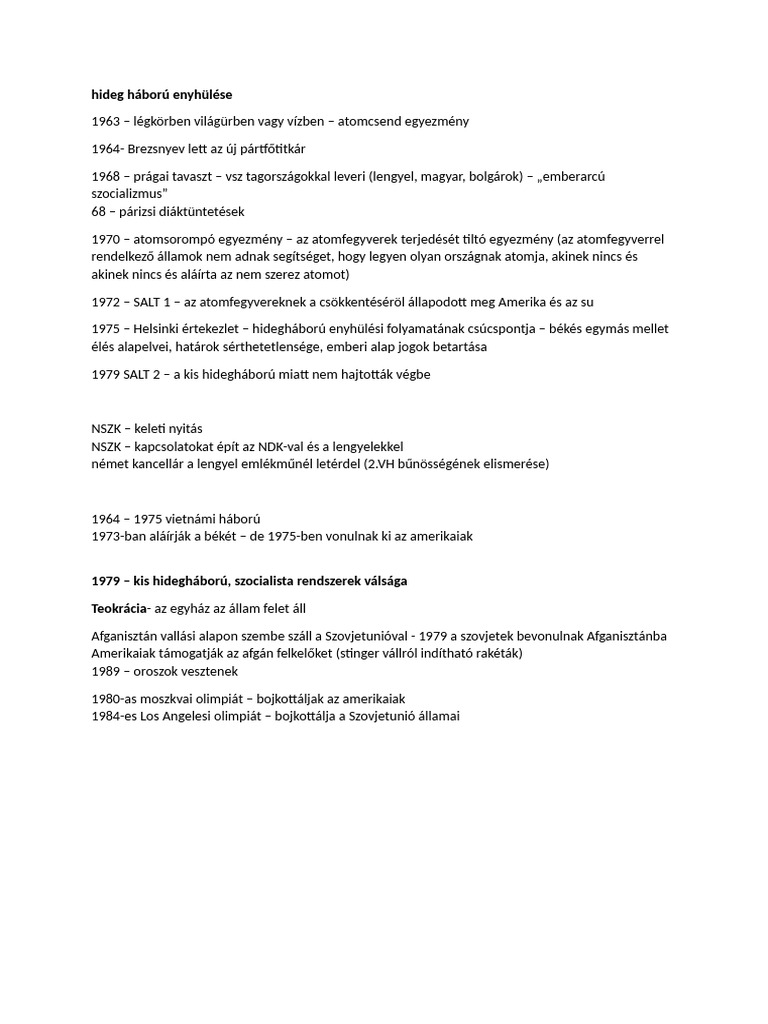 hideg háború enyhülése | PDF