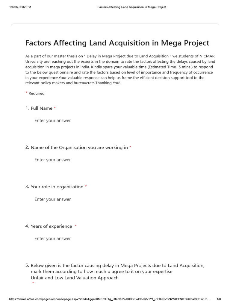 Land Acquisition Delays in Mega Projects | PDF | Non Governmental ...