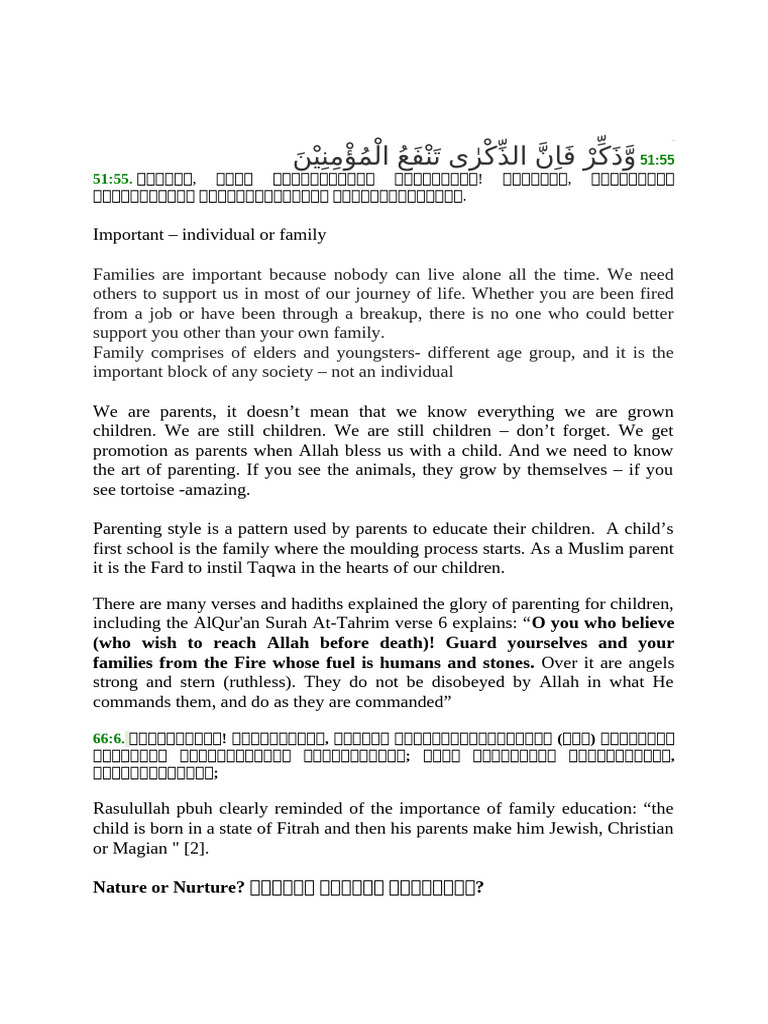 ORUMA - Parenting Workshop | PDF | Muhammad | Abrahamic Religions