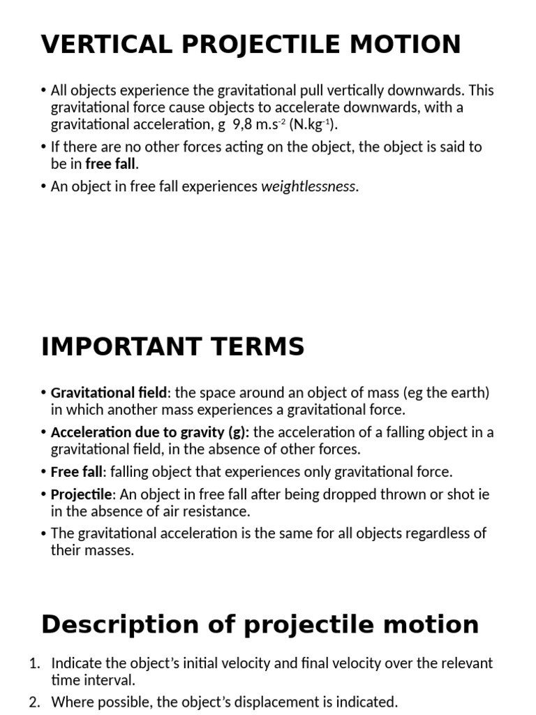 VERTICAL PROJECTILE MOTION | PDF | Acceleration | Force