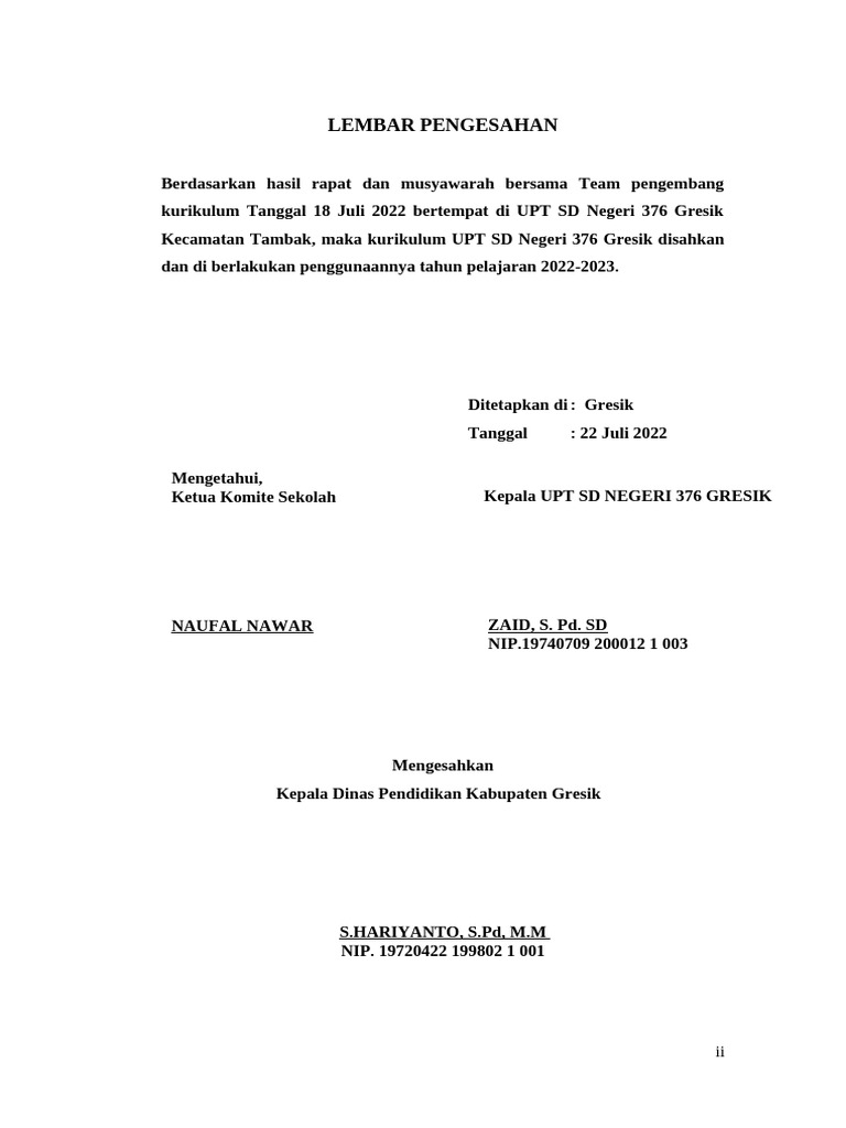 2.lembar Pengesahan Dinas | PDF