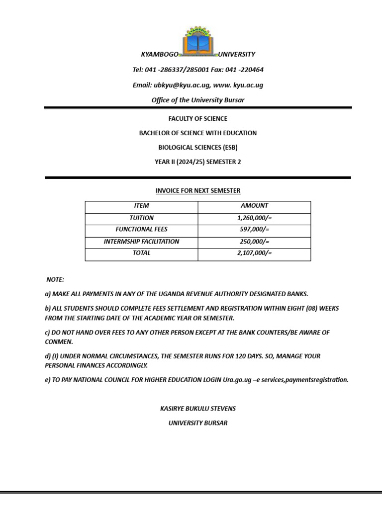 INVOICE FOR YEAR II SEM 2 | PDF