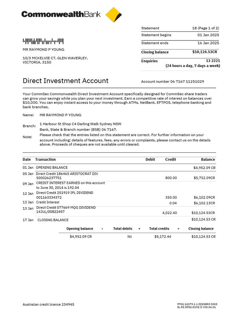 494067816-AUSTRALIA-COMMONWEALTH-BANK-STATEMENT.pdf | PDF | Banks ...