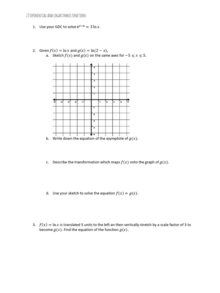 22 CW Exponential and Logarithmic Functions With Apps | PDF