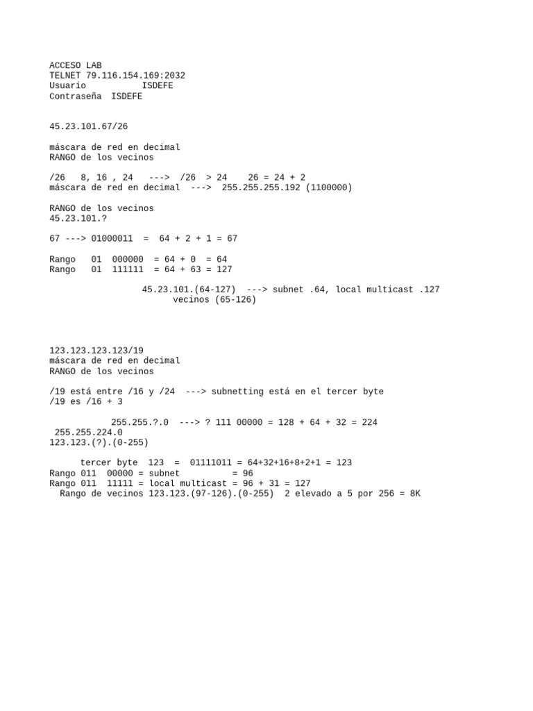 Ejemplo-subnetting | PDF