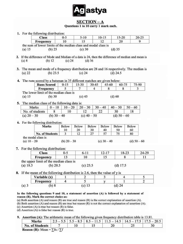 Statistics class 10th paper | PDF