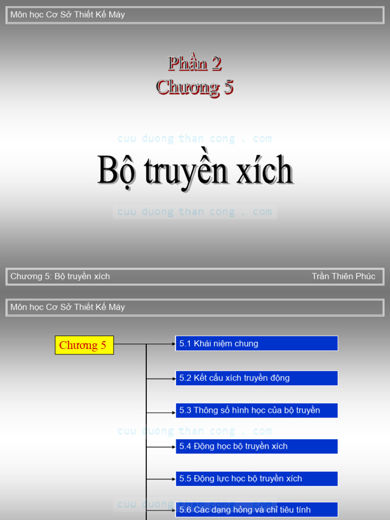 Co-So-Thiet-Ke-May - Tran-Thien-Phuc - Chuong5 - Bo-Truyen-Xich - (Cuuduongthancong - Com) | PDF