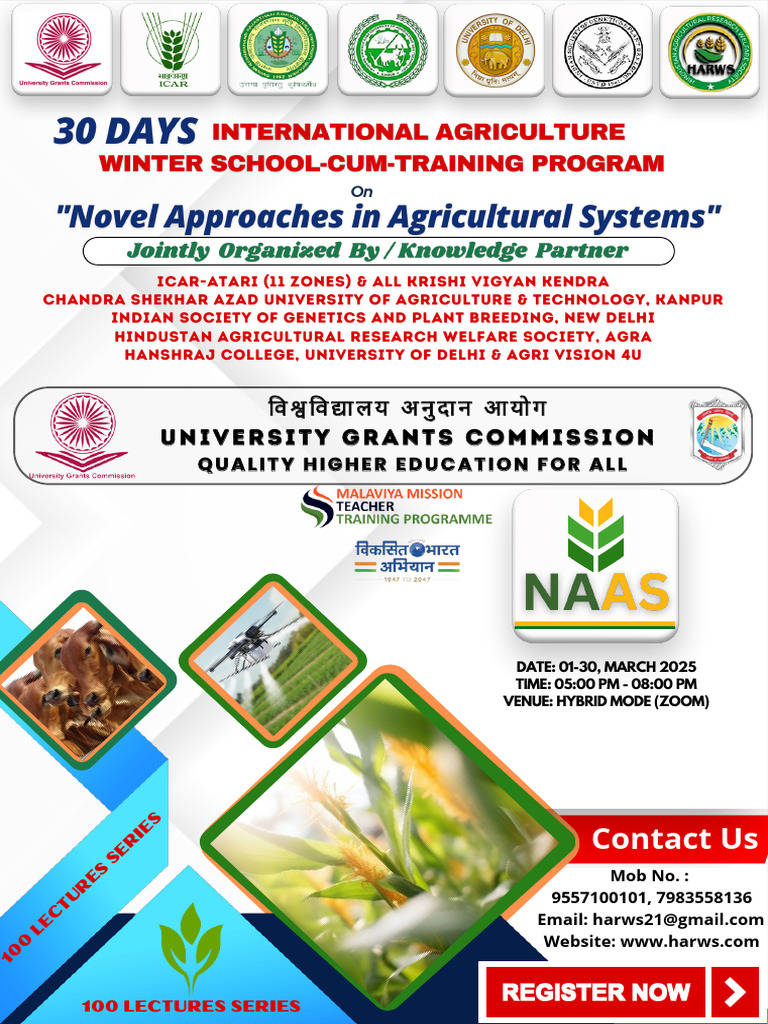 - Ugc & Icar 30 Days Training Program (Naas) 01 | PDF | Agriculture | Crops