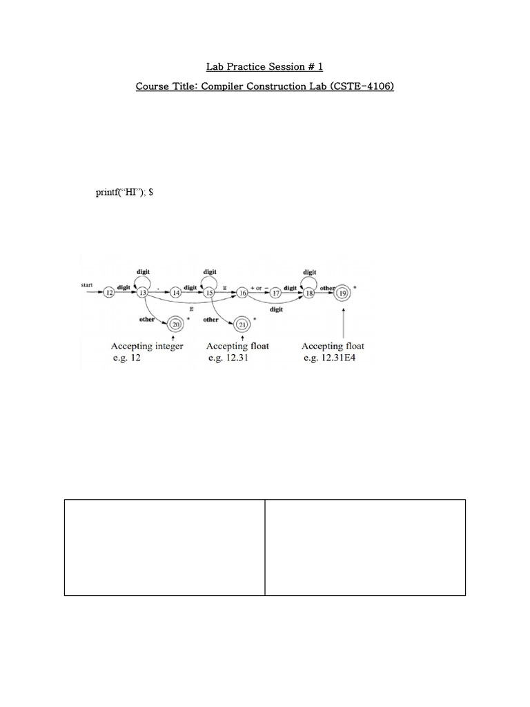 Compiler Lab: C Programming Tasks | PDF