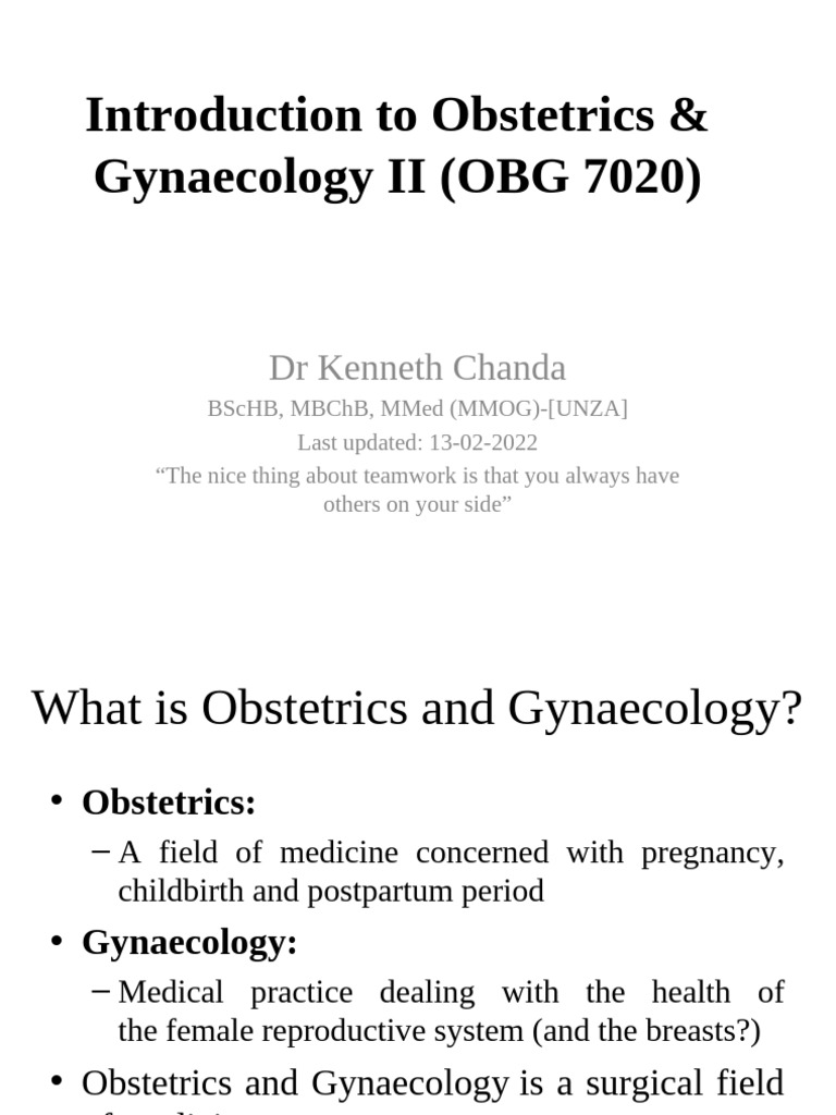 1.0i Intro - Obs & Gyn 2 - History 7 Year | PDF | Childbirth | Gynaecology