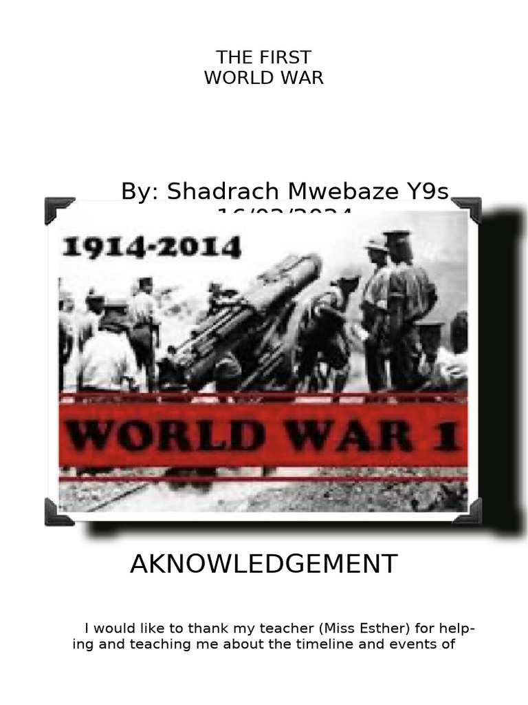 Overview of World War I Events | PDF | Trench Warfare | Western Front ...