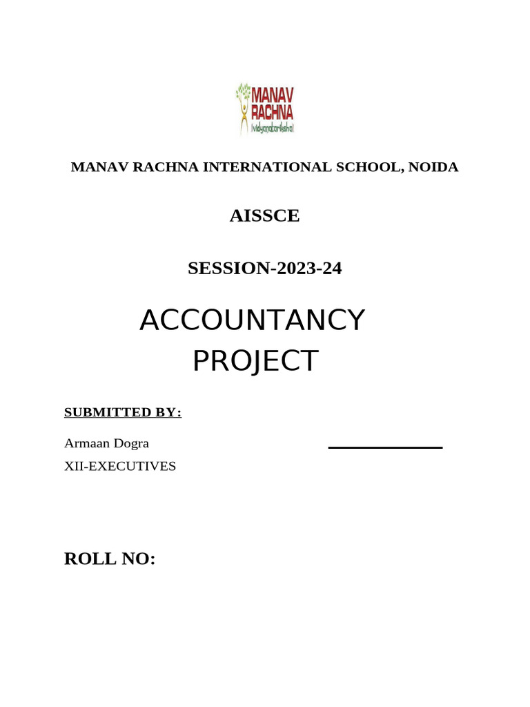 Accountancy Cover Page | PDF