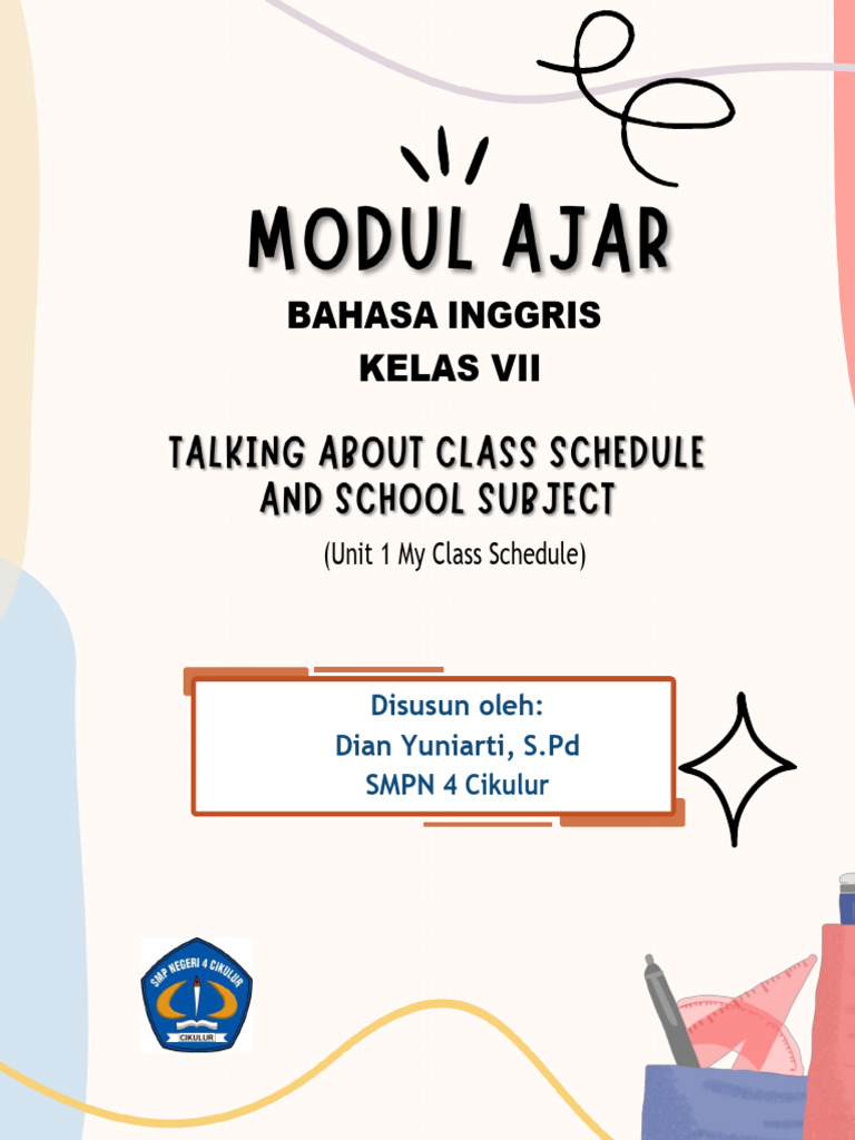 Modul Ajar Bahasa Inggris - Talking About Class Schedules and School Subject - Fase D ...