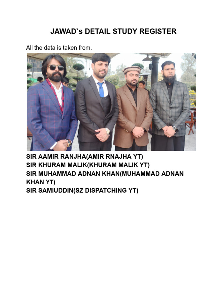 Jawad's Detail Study Register | PDF | Cargo | Dangerous Goods