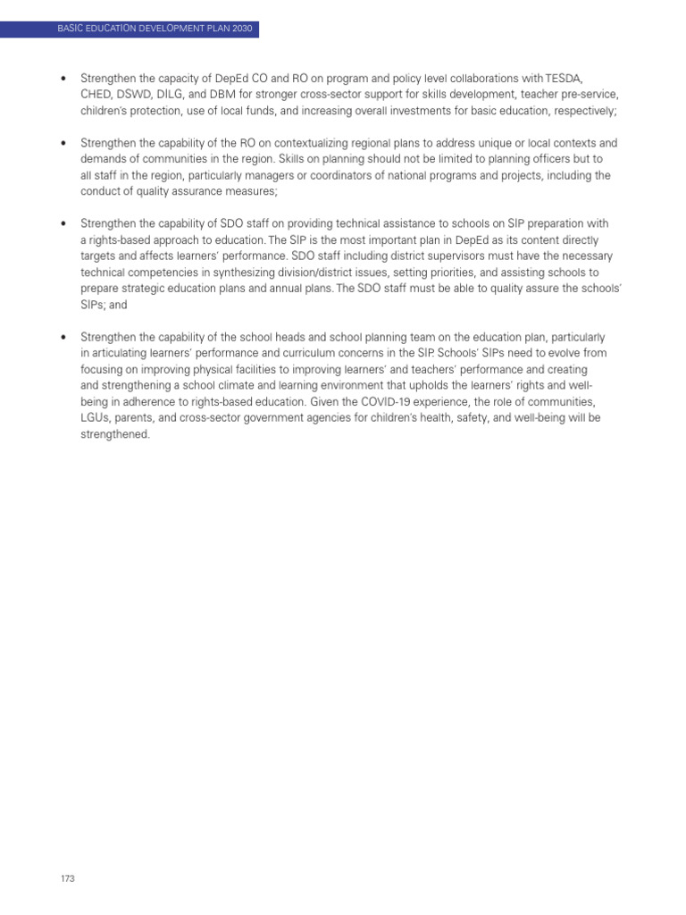 Basic Education Development Plan 2030 | PDF | Governance | Evaluation