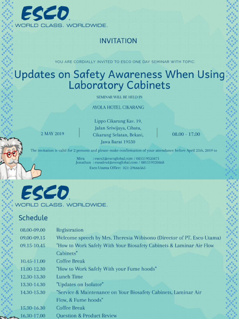 Invitation Esco Seminar - Updates On Safety Awareness When Using ...