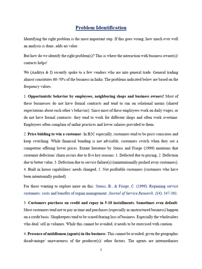 Problem Identification | PDF | Employment | Credit Problem Identification | PDF | Employment | Credit