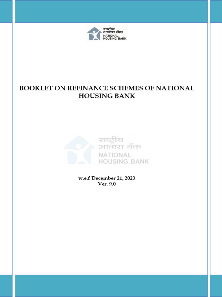 NHB Refinance Guide for PLIs | PDF | Refinancing | Loans