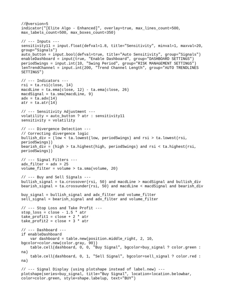 Advanced Trading Signals Script | PDF | Electronics | Computer Engineering
