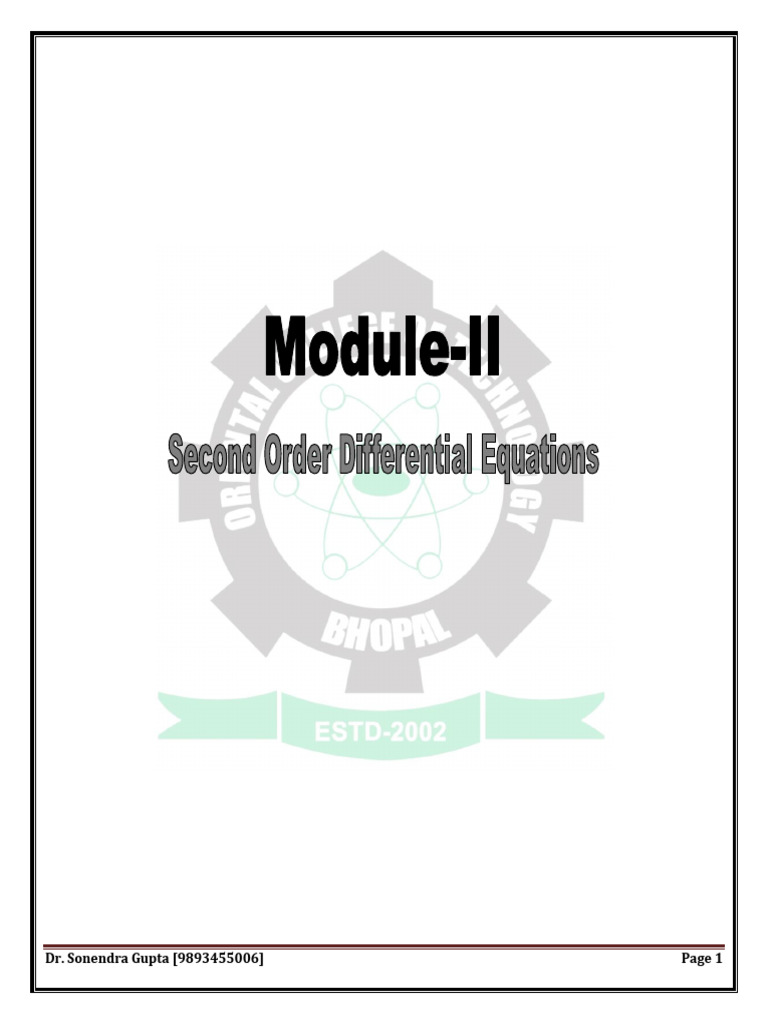 E-Notes M2 (Engg. Maths-II) Module-2 | PDF | Equations | Mathematical ...