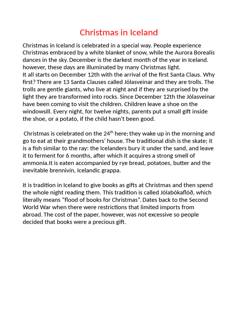 Christmas in Iceland | PDF