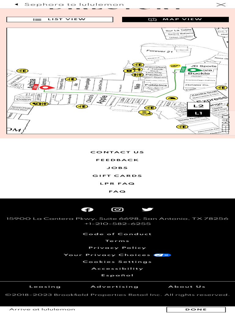 The Shops at La Cantera Directory & Map The Shops at La Cantera | PDF