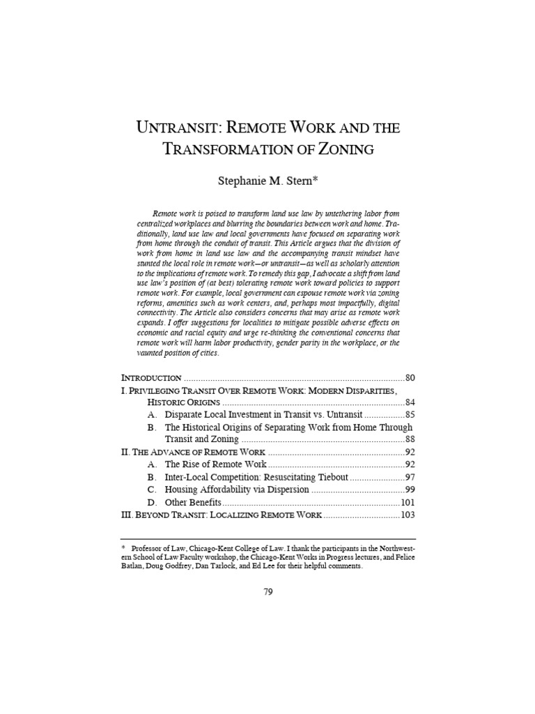 Remote Work's Impact on Zoning | PDF | Public Transport | Racial ...