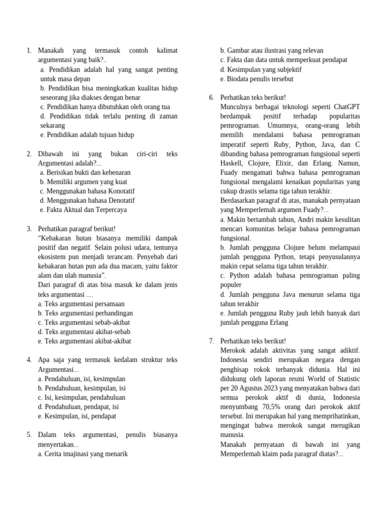 Soal Bahasa Indonesia Nanda | PDF