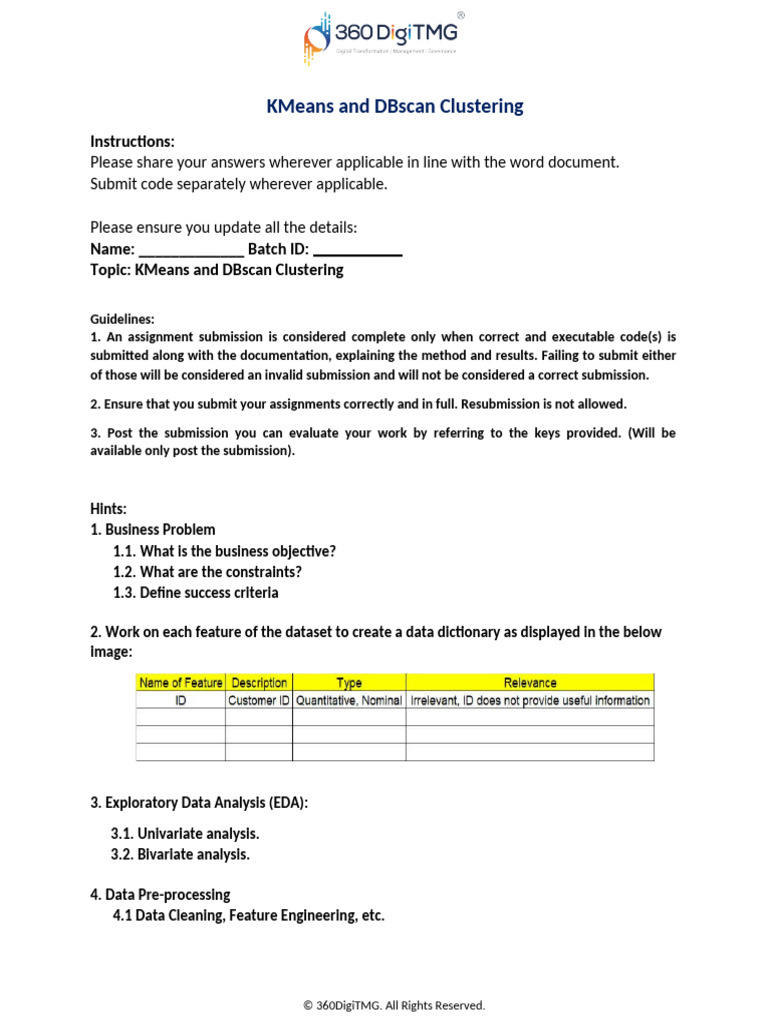KMeans and DBscan Clustering Guide | PDF | Cluster Analysis | Applied Mathematics