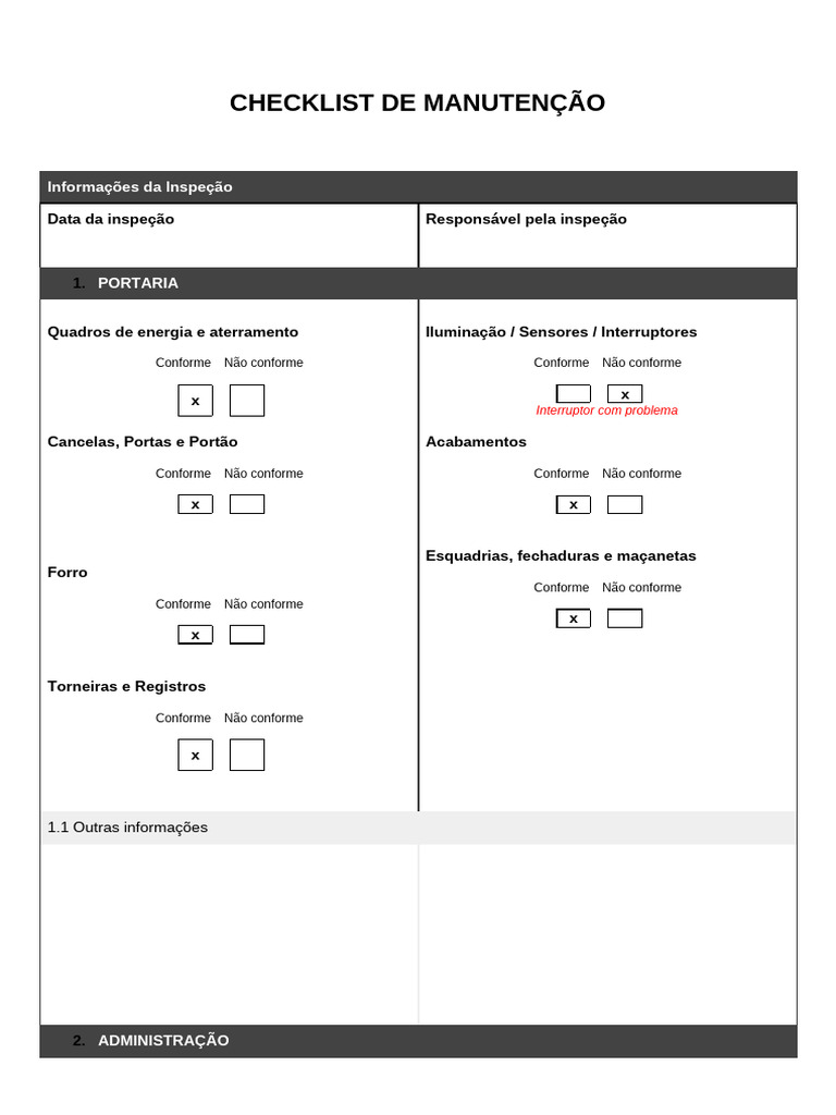 Checklist Manutenção Predial | PDF