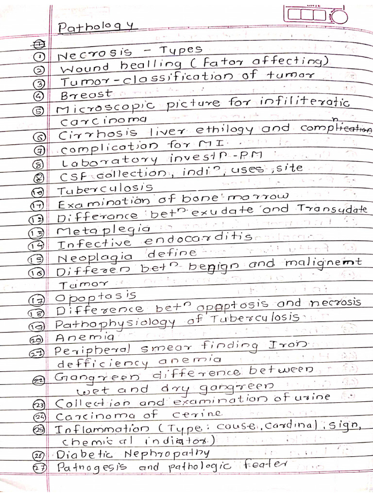 Pathology IMP Questions( previous years ) | PDF