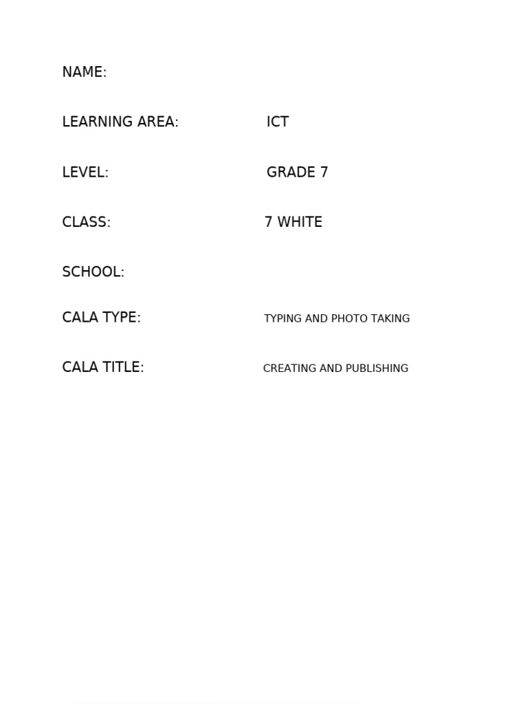 ICT Cover Photo Editing | PDF