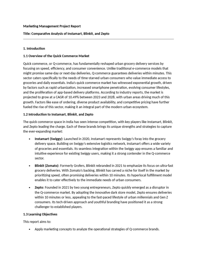 Marketing Management Project Report | PDF | Brand | E Commerce