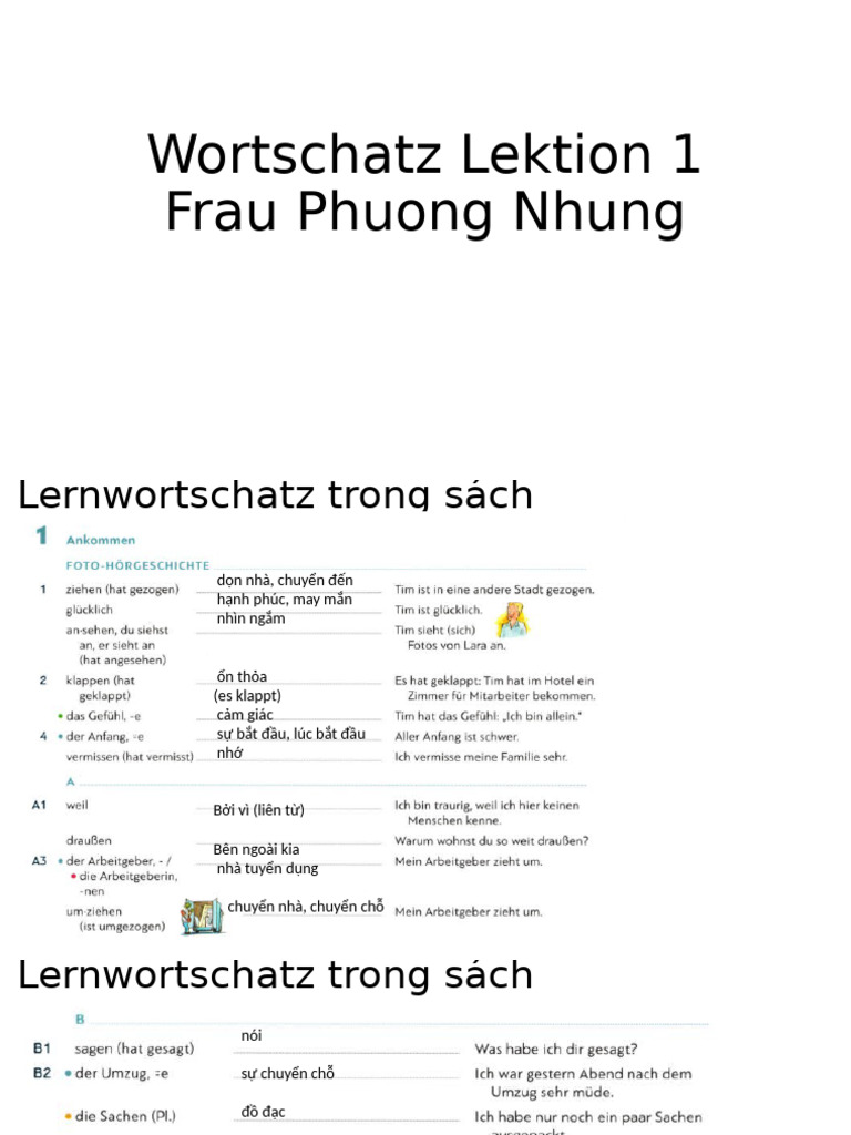 Wortschatz Lektion 1 | PDF