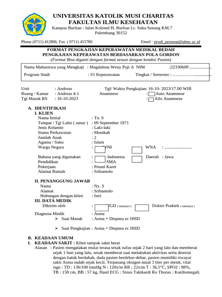 Form. Pengkajian | PDF