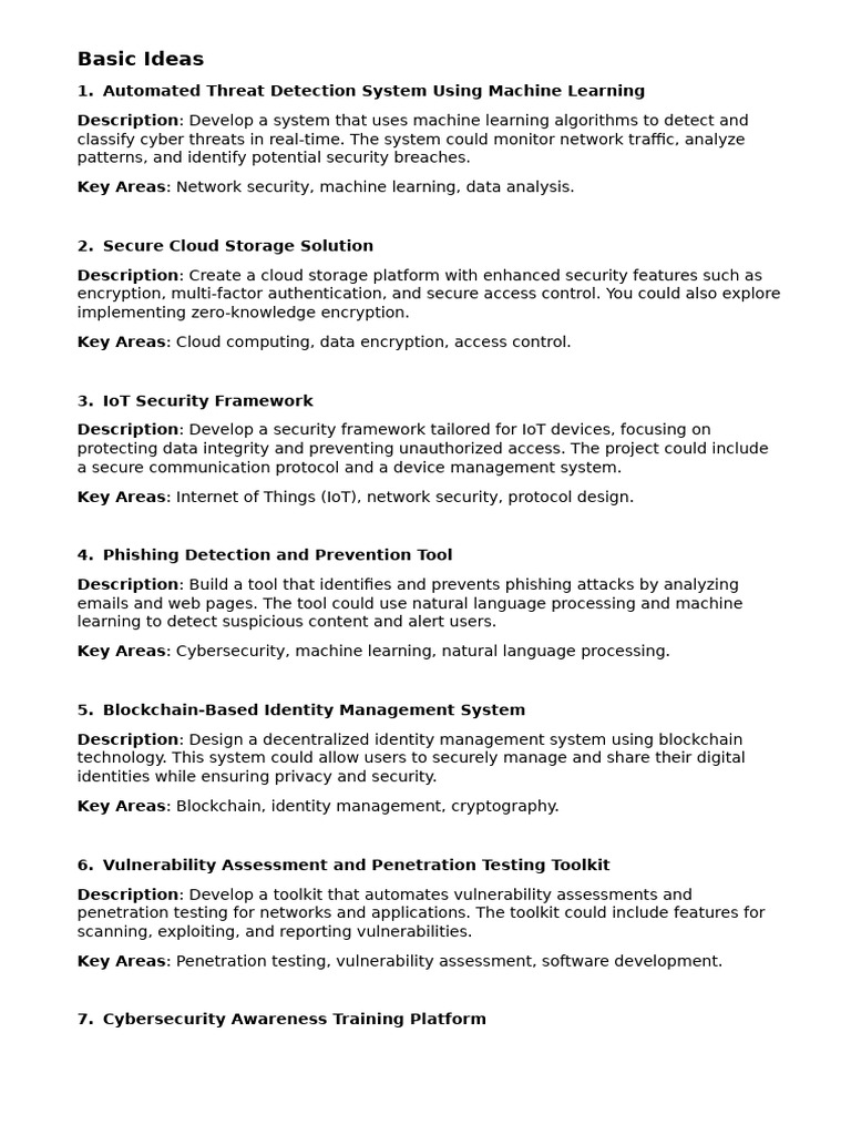 Capstone Ideas | PDF | Security | Computer Security